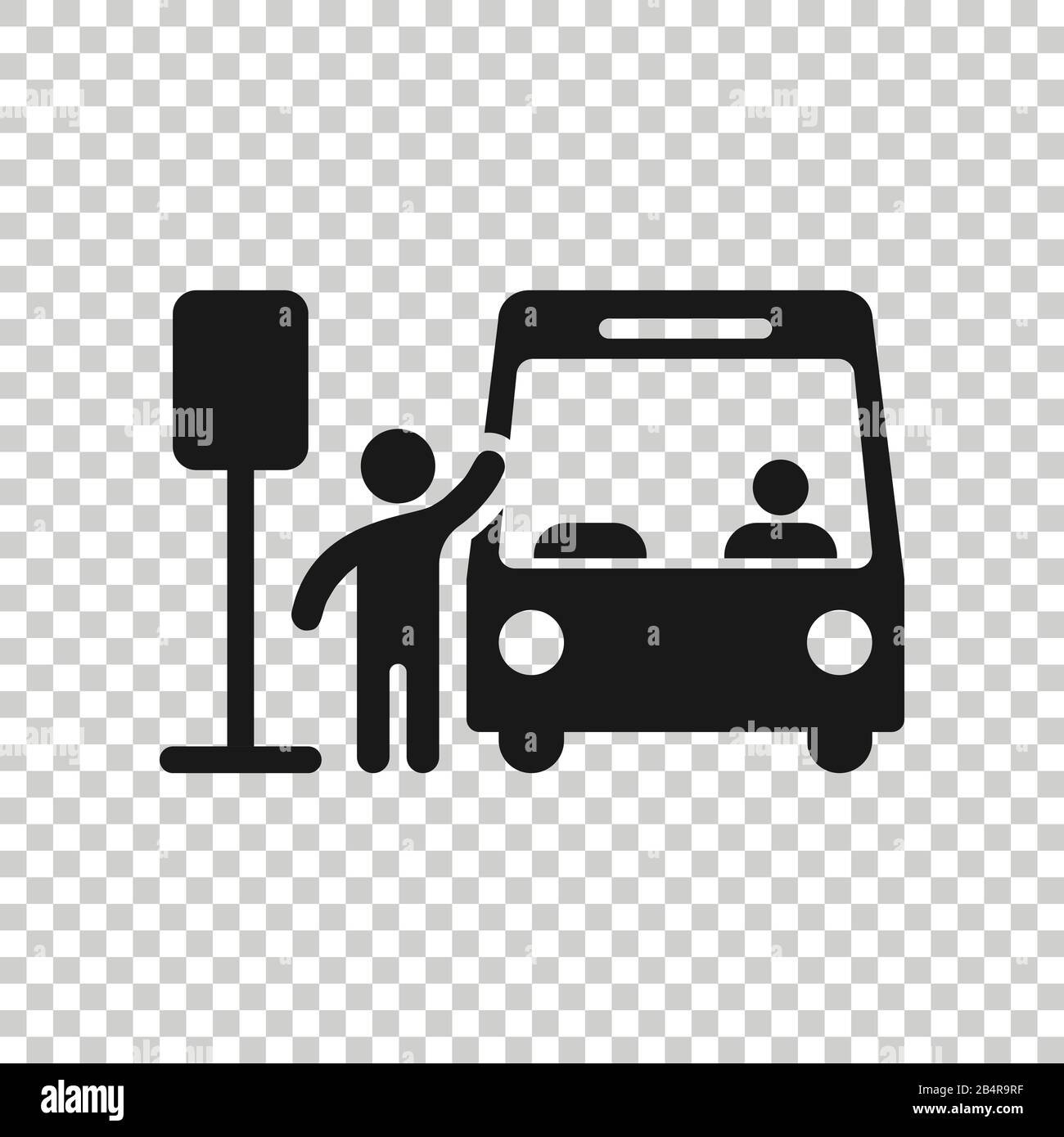Bus station icon in flat style. Auto stop vector illustration on white ...