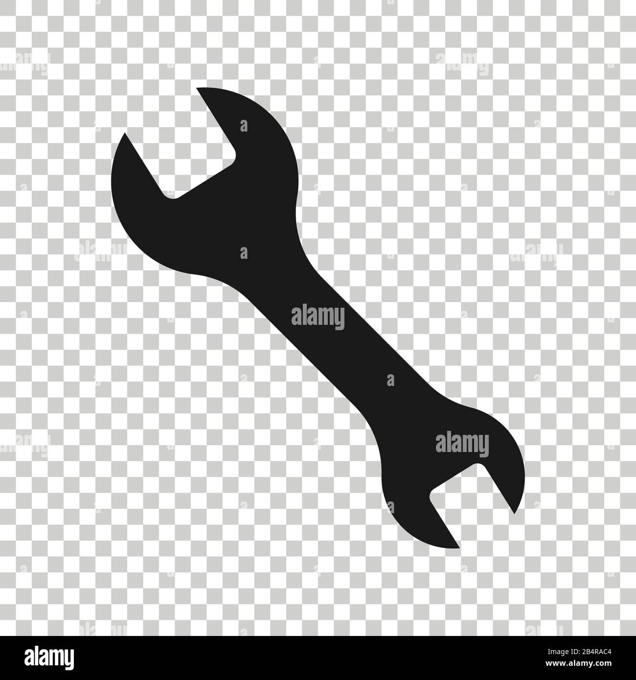 Wrench icon in flat style. Spanner key vector illustration on white ...