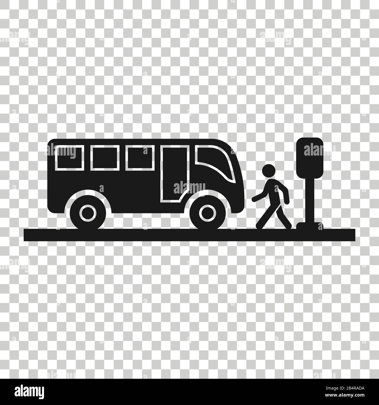 Bus station icon in flat style. Auto stop vector illustration on white ...