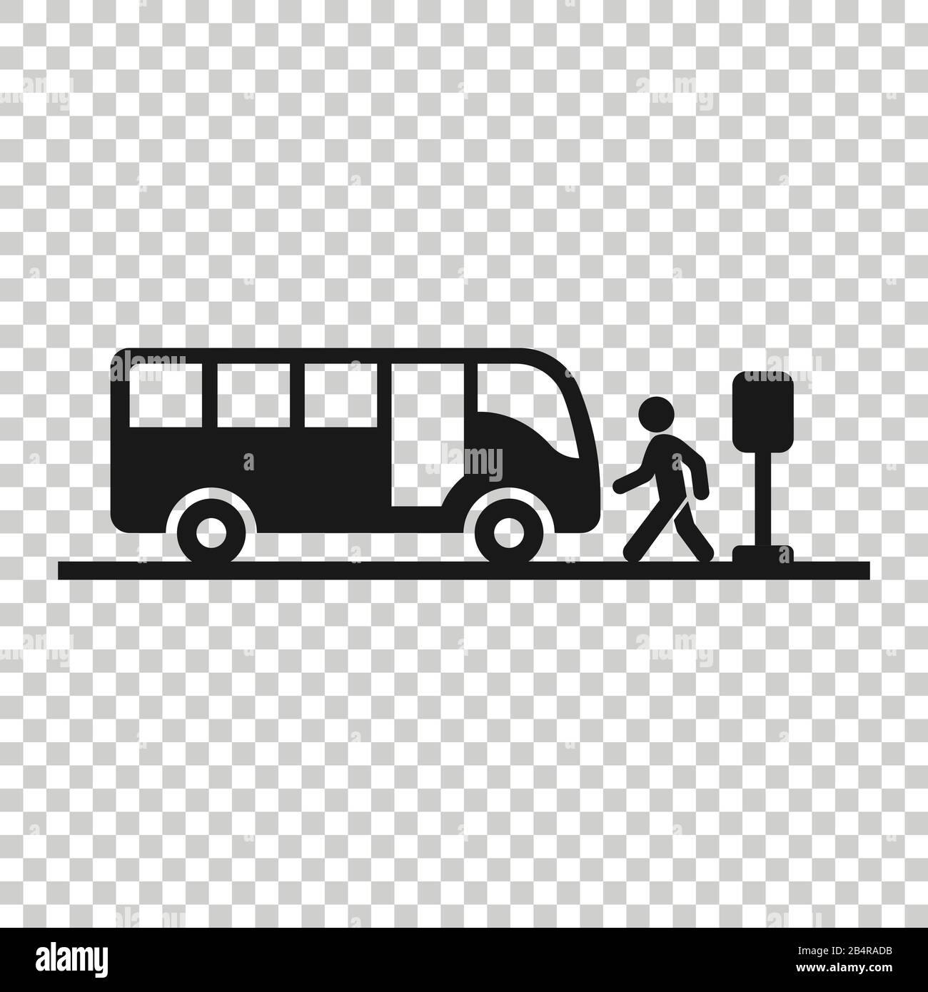 Bus station icon in flat style. Auto stop vector illustration on white ...