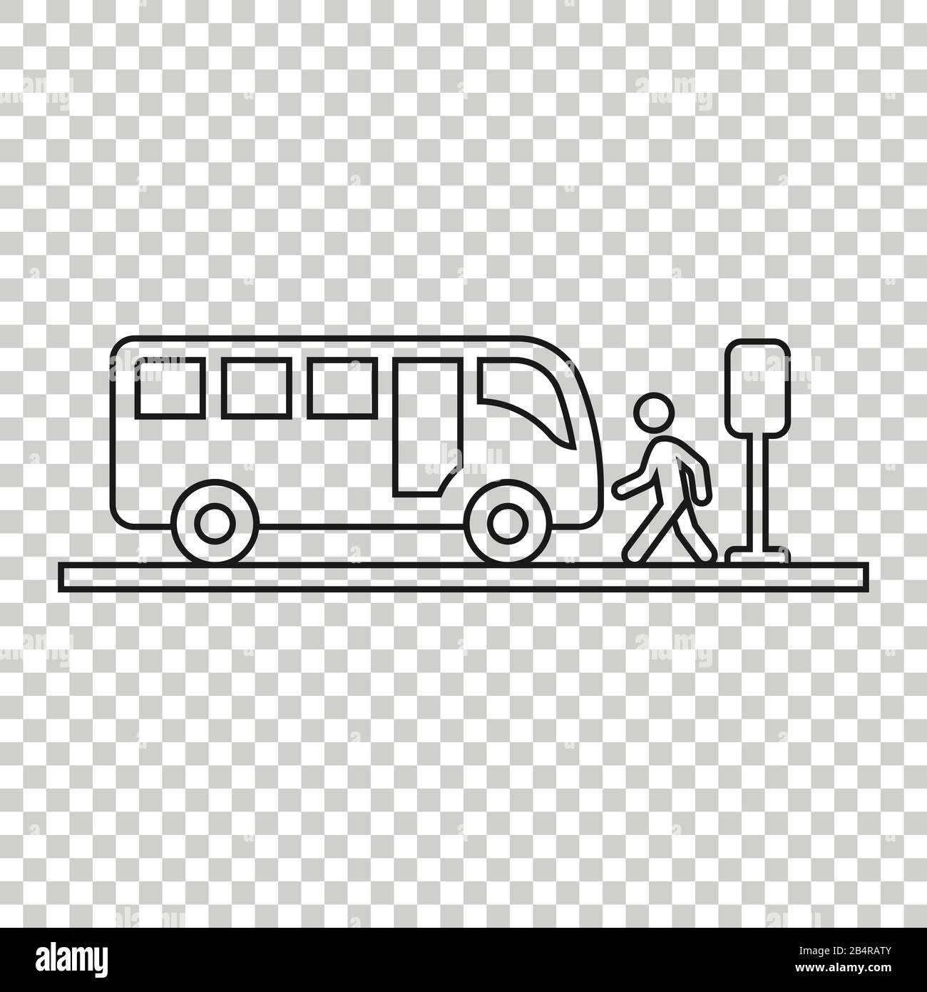 Bus station icon in flat style. Auto stop vector illustration on white ...