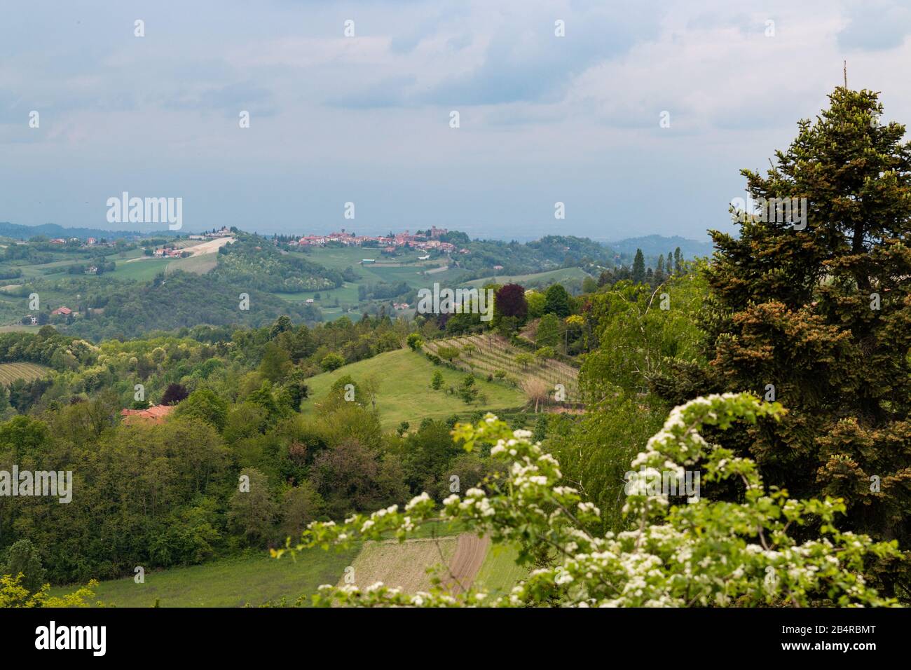 Landscape views of Albugnano on the Monferrato hills, Asti, Piedmont ...