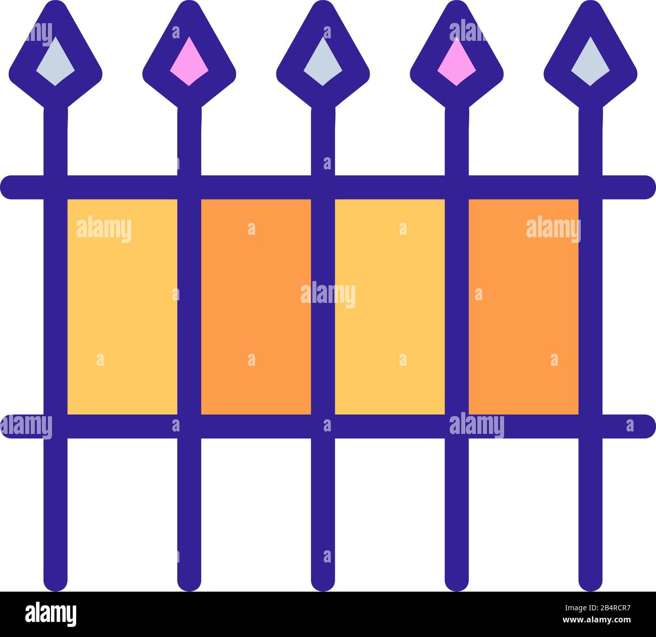 metal fence icon vector. Isolated contour symbol illustration Stock ...