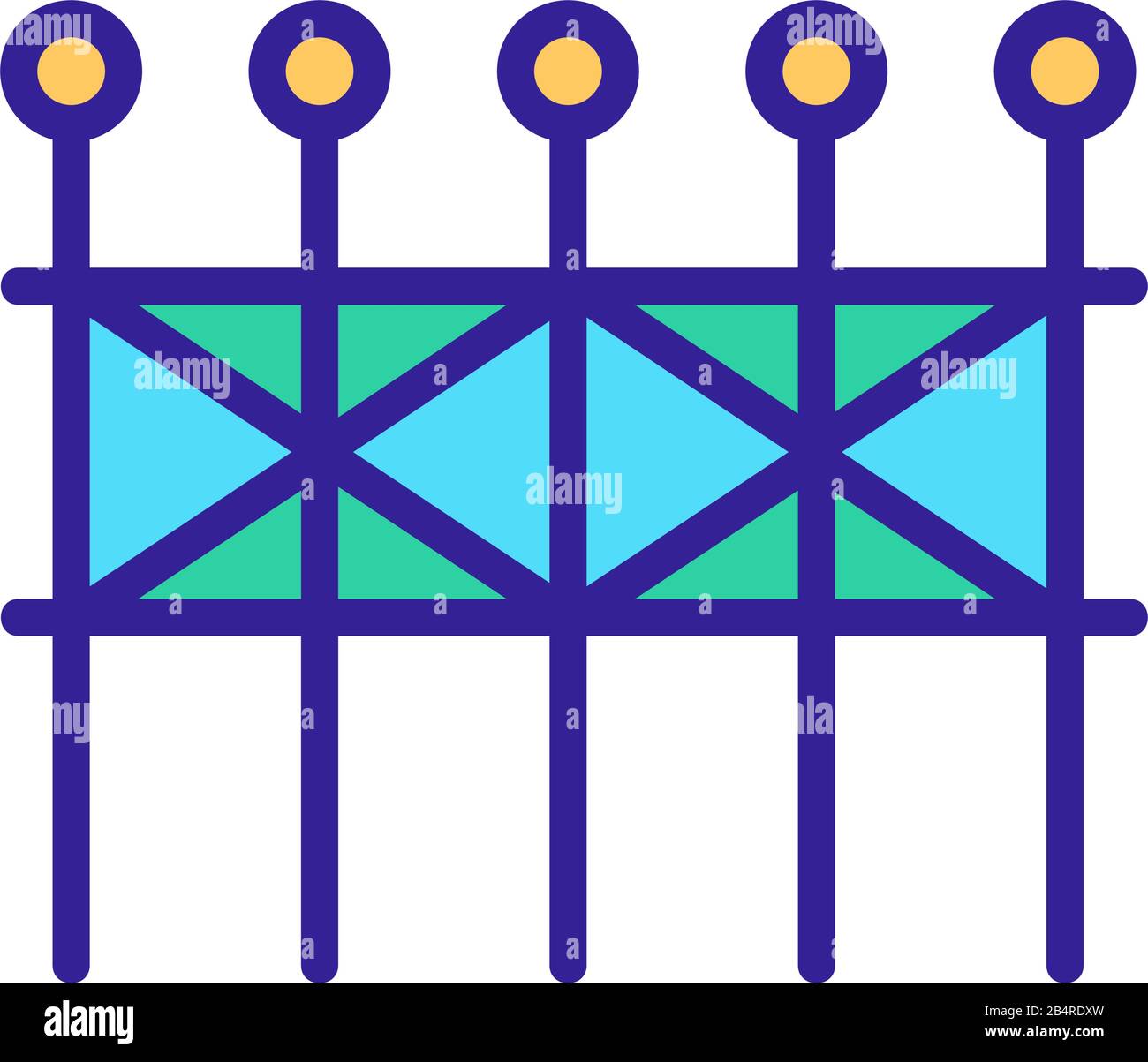 metal fence icon vector. Isolated contour symbol illustration Stock ...