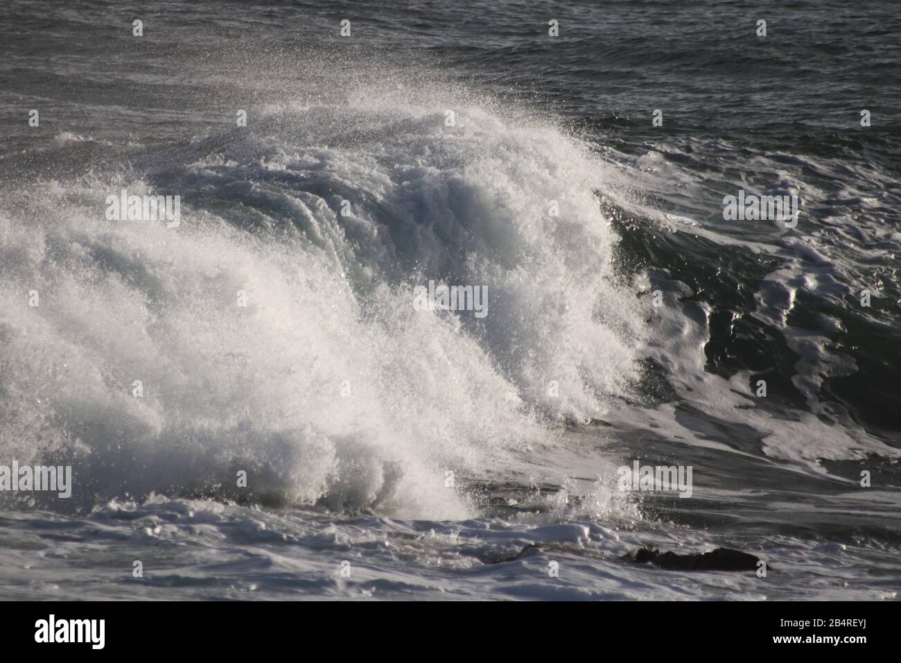 Wave breaking with surf Stock Photo - Alamy