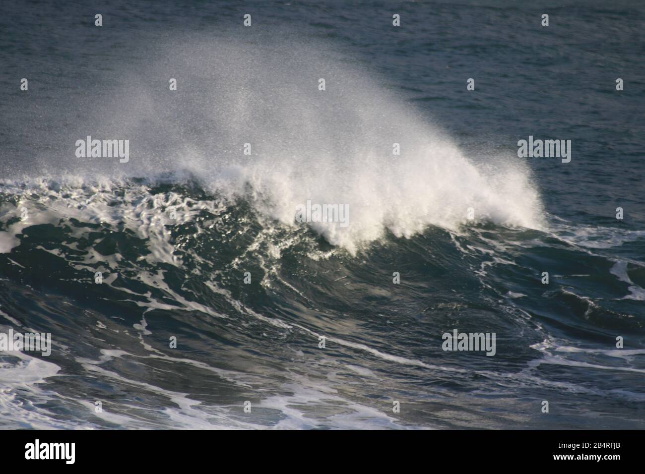 Wave breaking with surf Stock Photo - Alamy