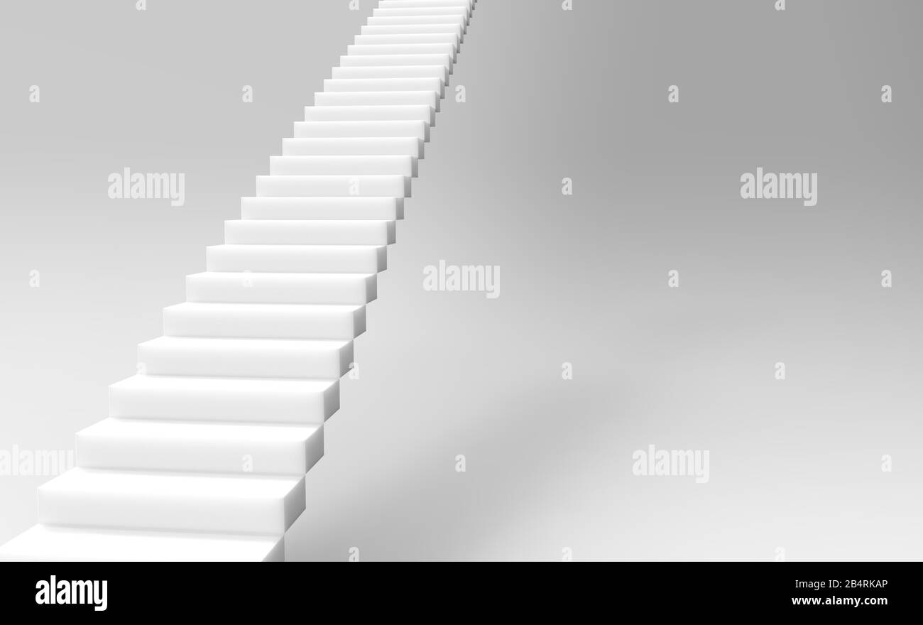 The 3d rendering of stair to upside isolated Stock Photo - Alamy