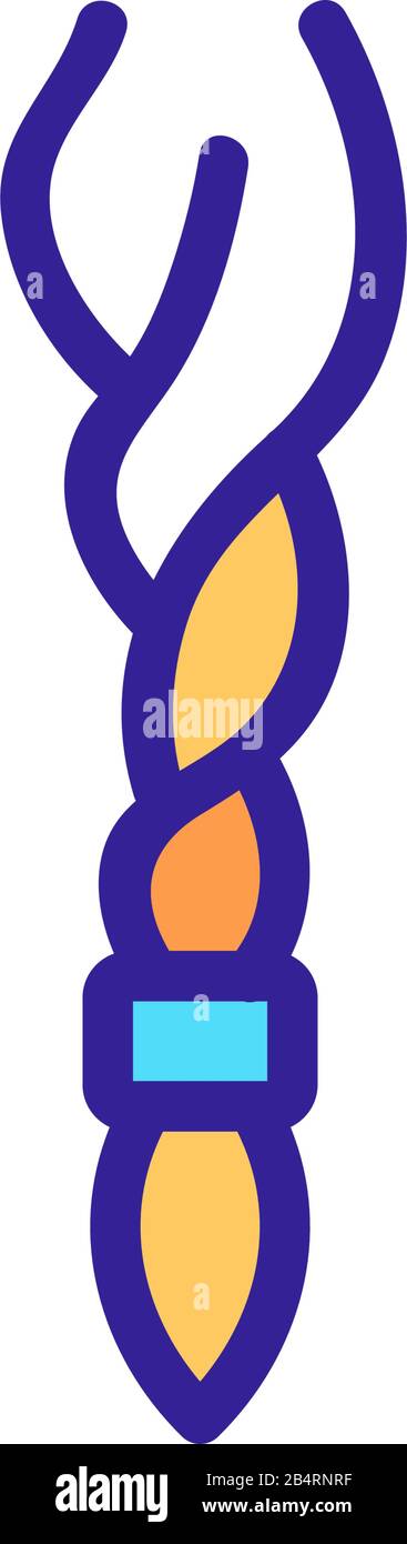 braid icon vector. Isolated contour symbol illustration Stock Vector ...