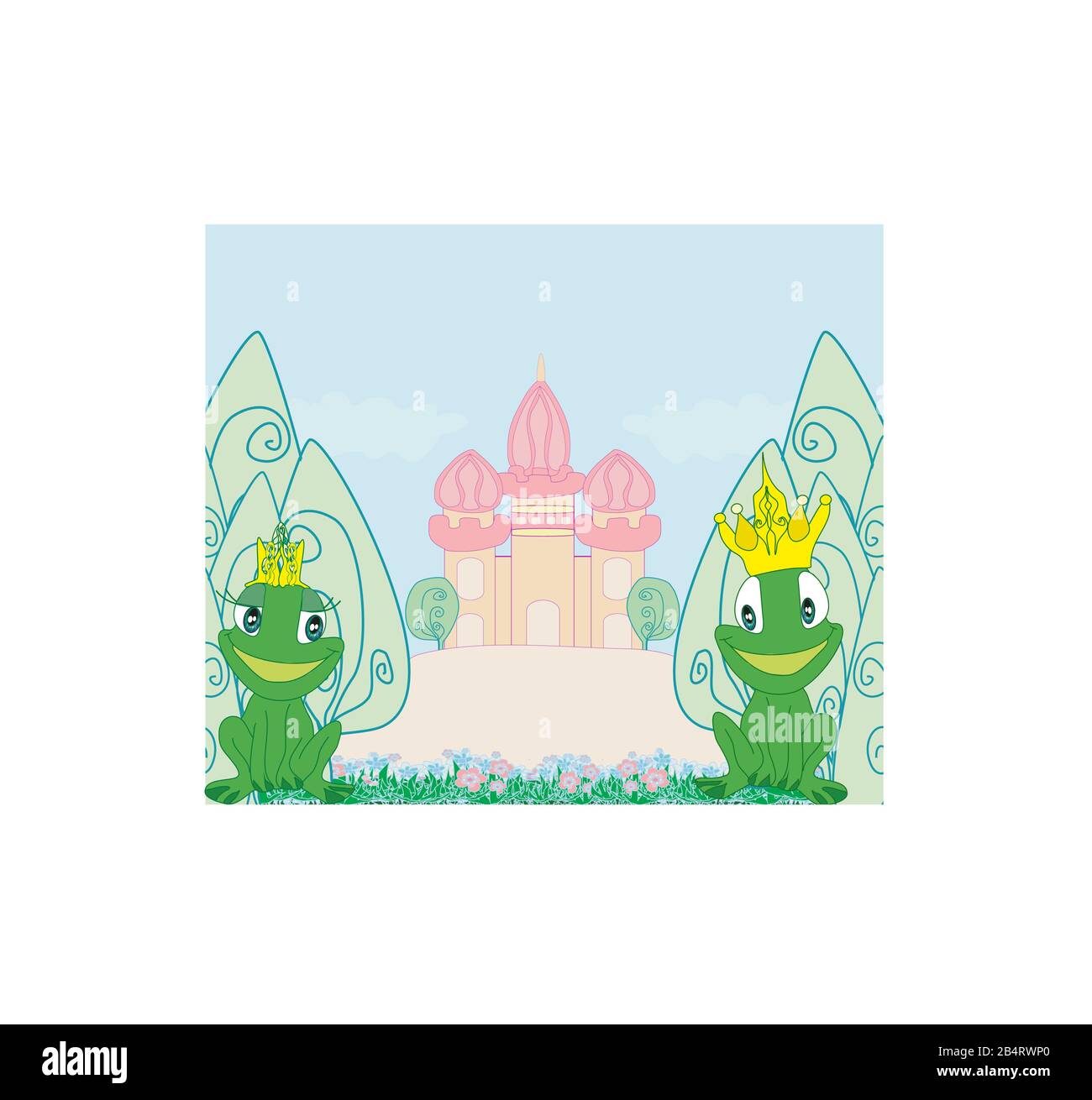 Two frogs Stock Vector Images - Alamy