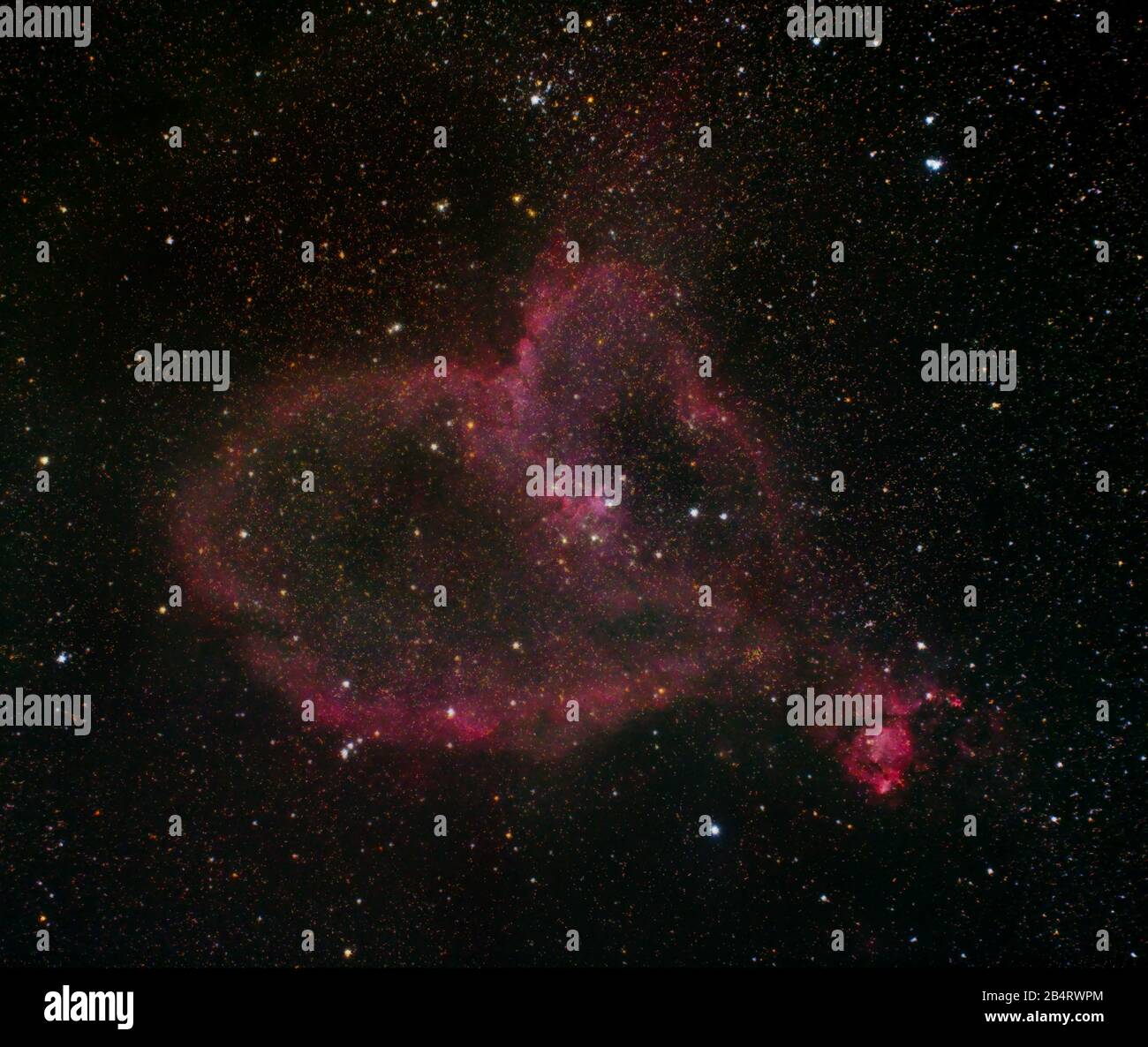 Heart nebula (IC 1805) shot through personal telescope Stock Photo - Alamy