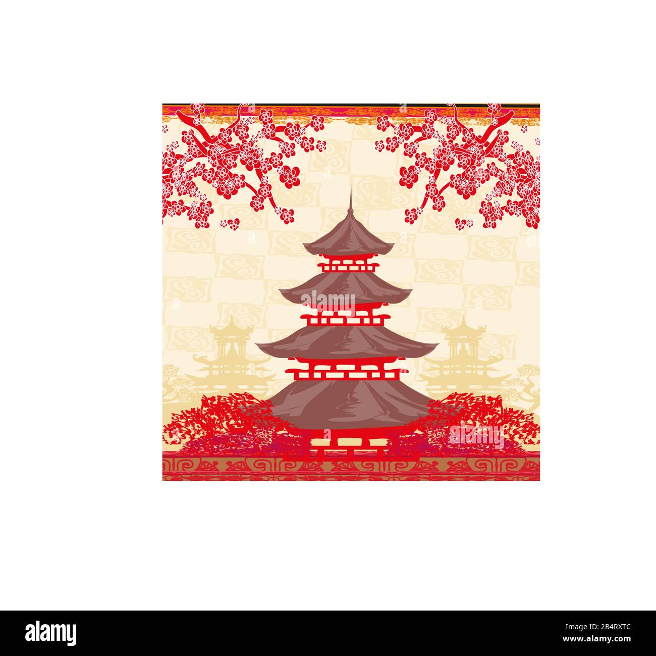 Abstract card asian buildings Stock Vector Images - Alamy