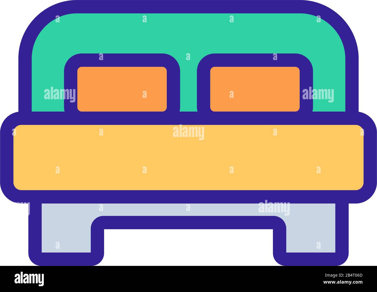 Bed icon vector. Isolated contour symbol illustration Stock Vector ...