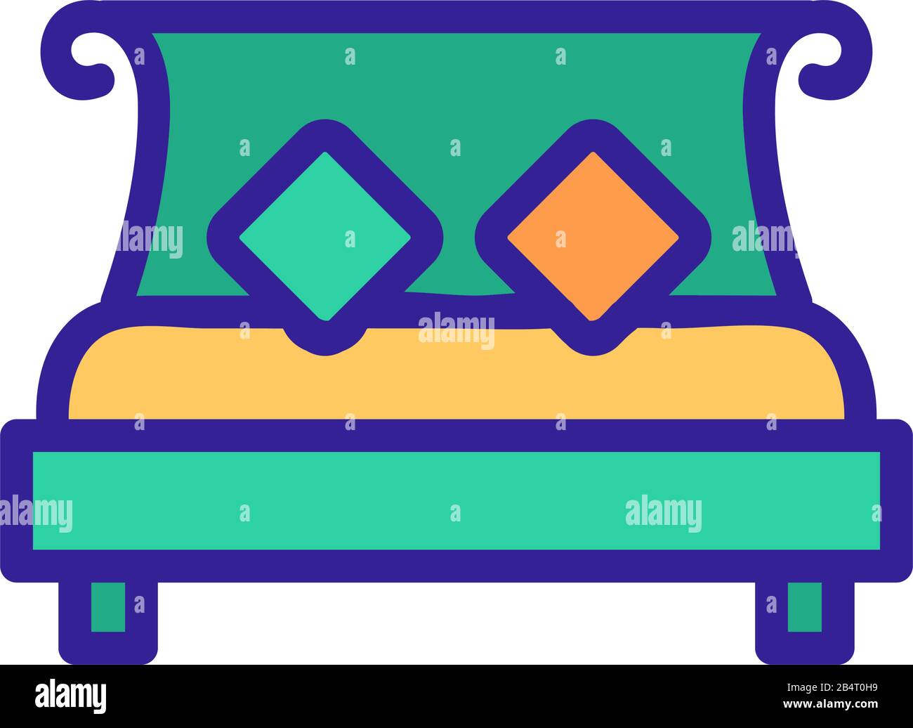 Modern bed icon vector. Isolated contour symbol illustration Stock ...