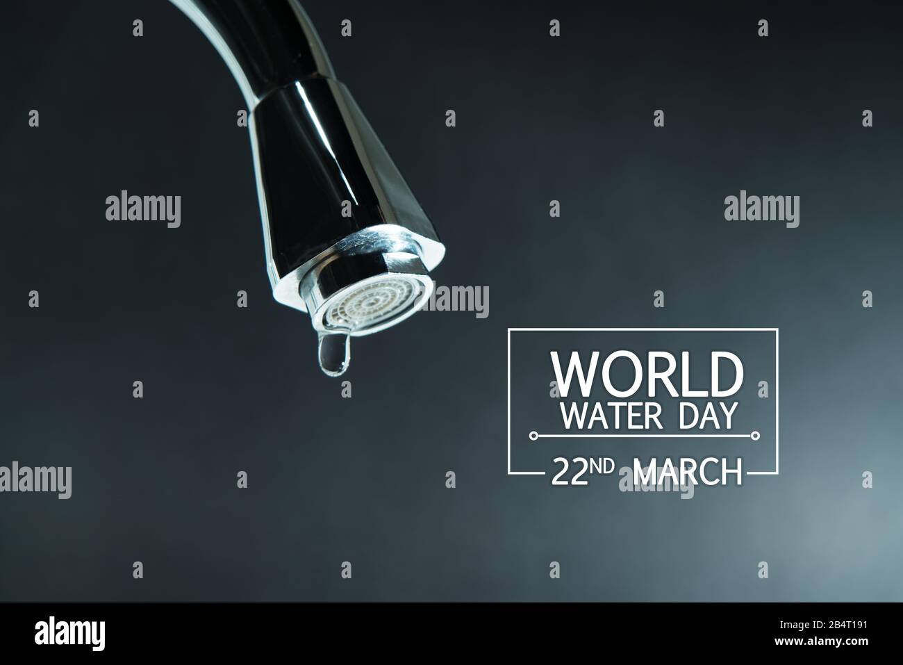 world water day, water drop on the faucet with black backgrounds Stock ...