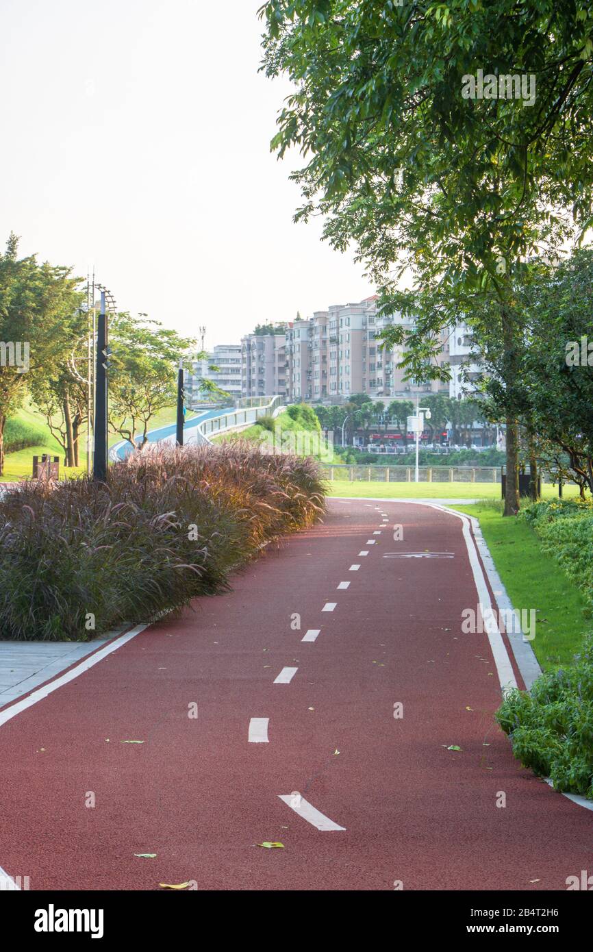 Running track in the Fushan Park of Jiangmen, Guangdong province, China ...