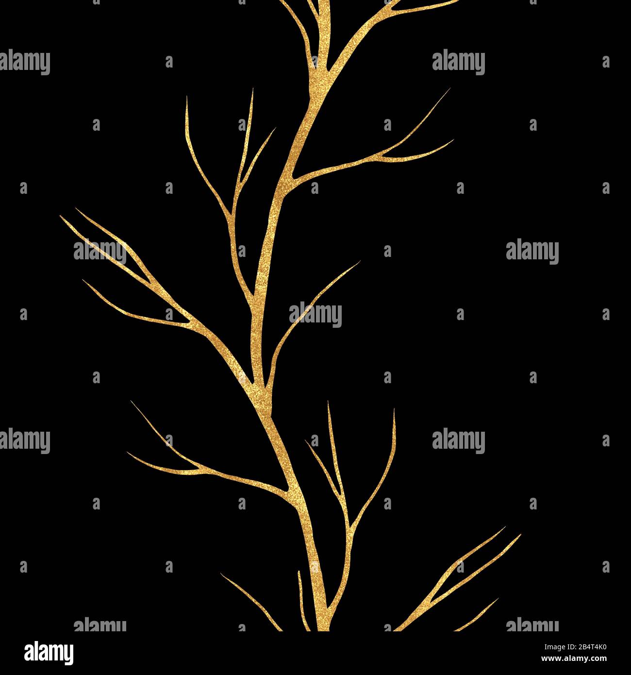 Gold dry branch. Seamless border Stock Photo - Alamy