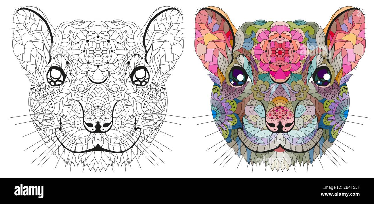 Zentangle stylized rat head. Hand Drawn lace vector illustration Stock ...