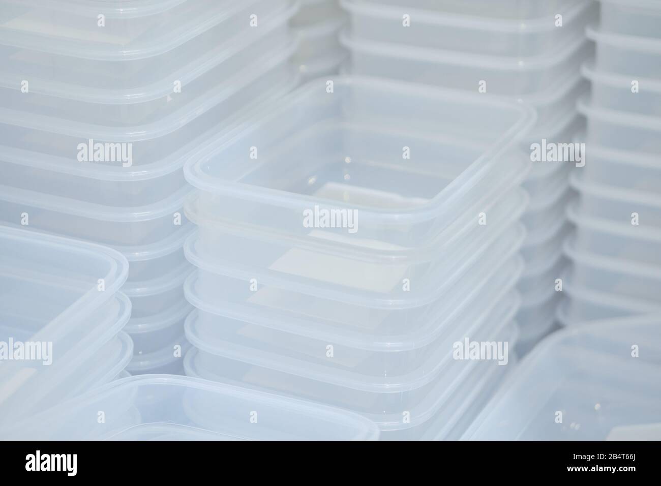 Plastic transparent and versatile containers. Close up Stock Photo - Alamy