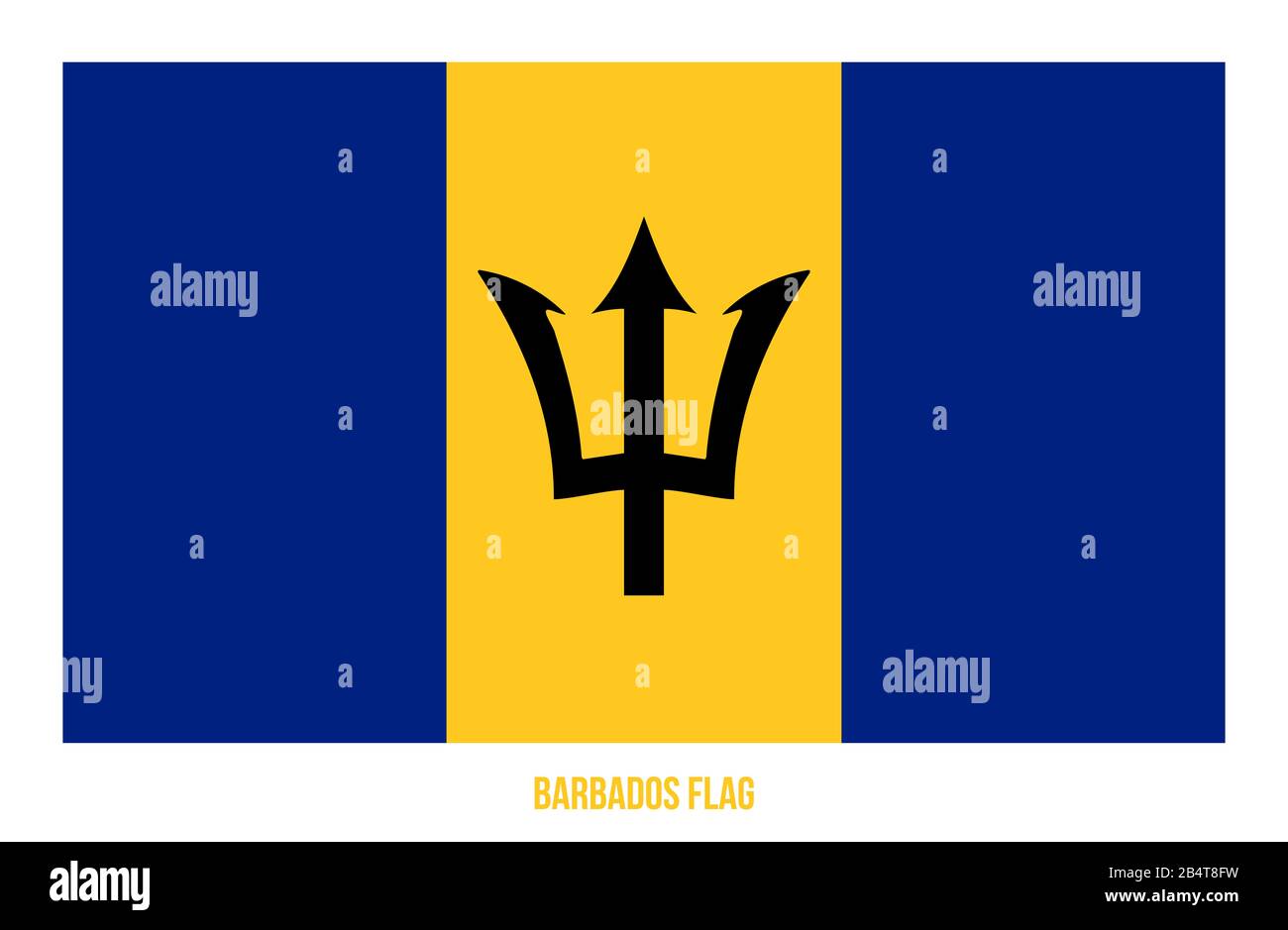 Barbados Flag Vector Illustration on White Background. Barbados ...