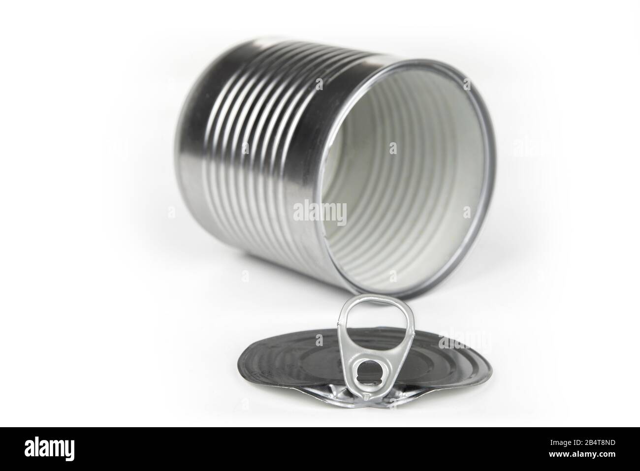 Empty food tin can on a white. Recycle concept Stock Photo - Alamy