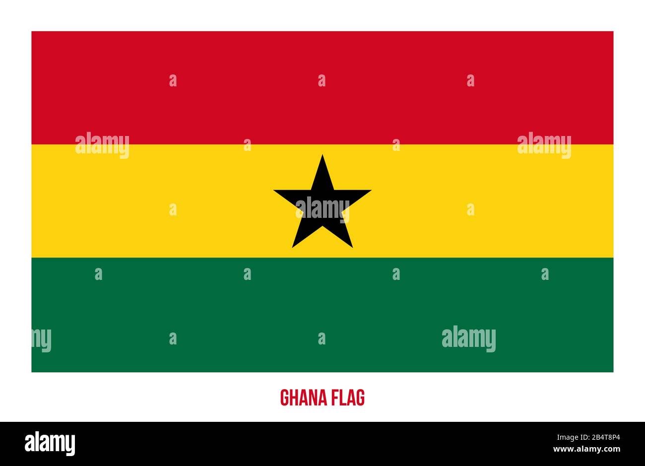 Ghana Flag Vector Illustration on White Background. Ghana National Flag ...