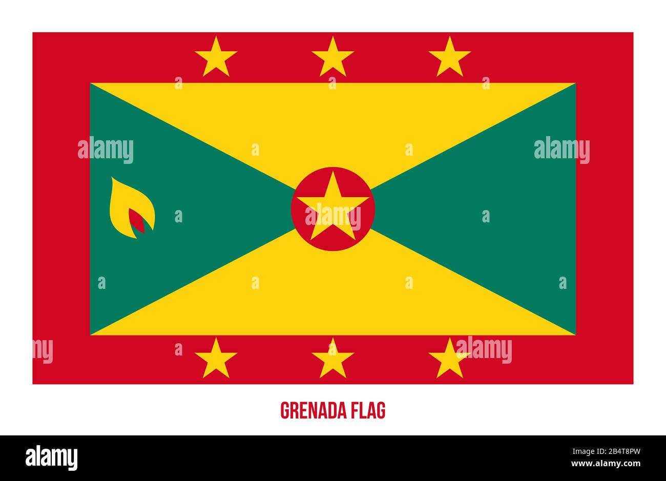 Grenada Flag Vector Illustration on White Background. Grenada National ...