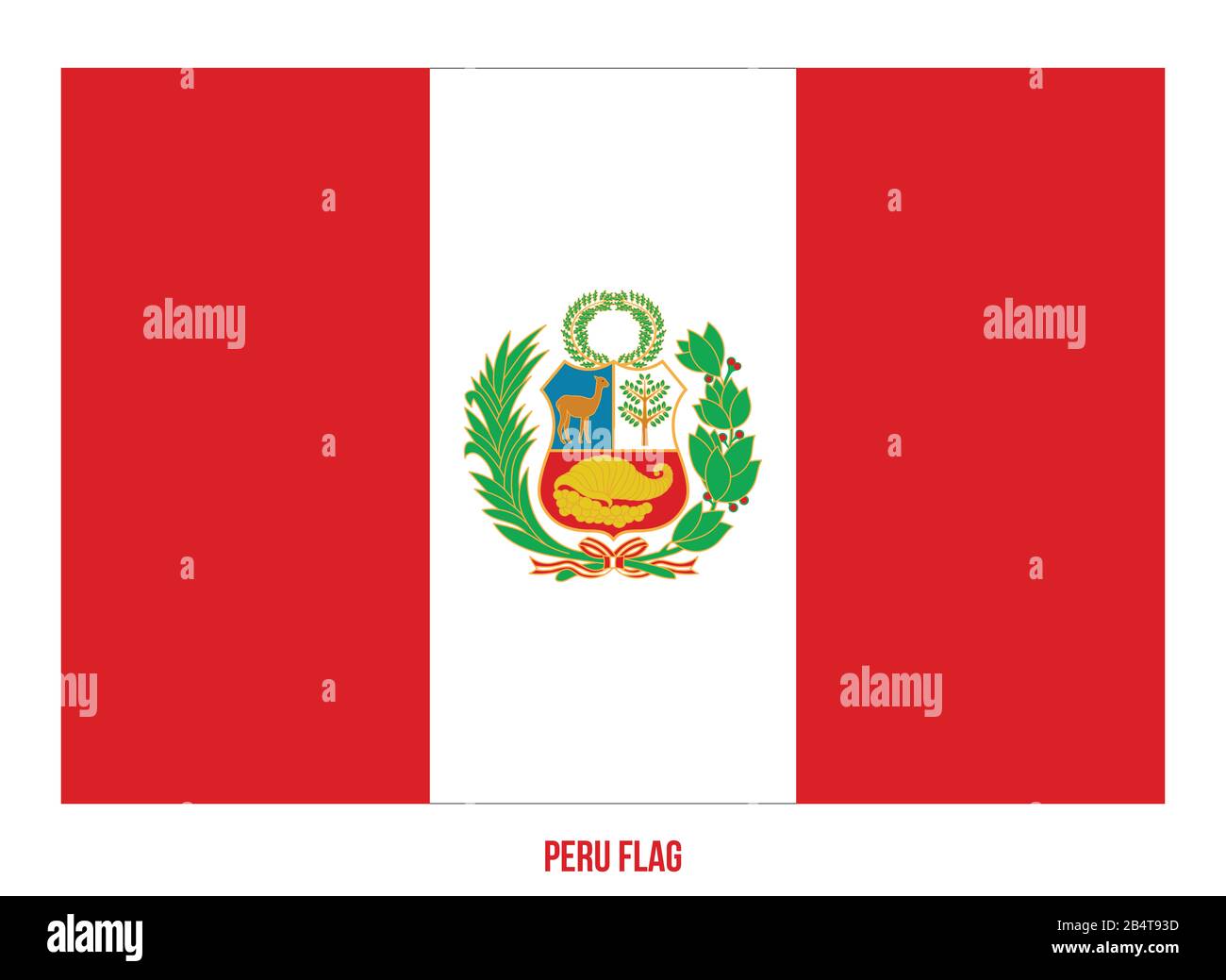 Peru Flag Vector Illustration on White Background. Peru National Flag ...