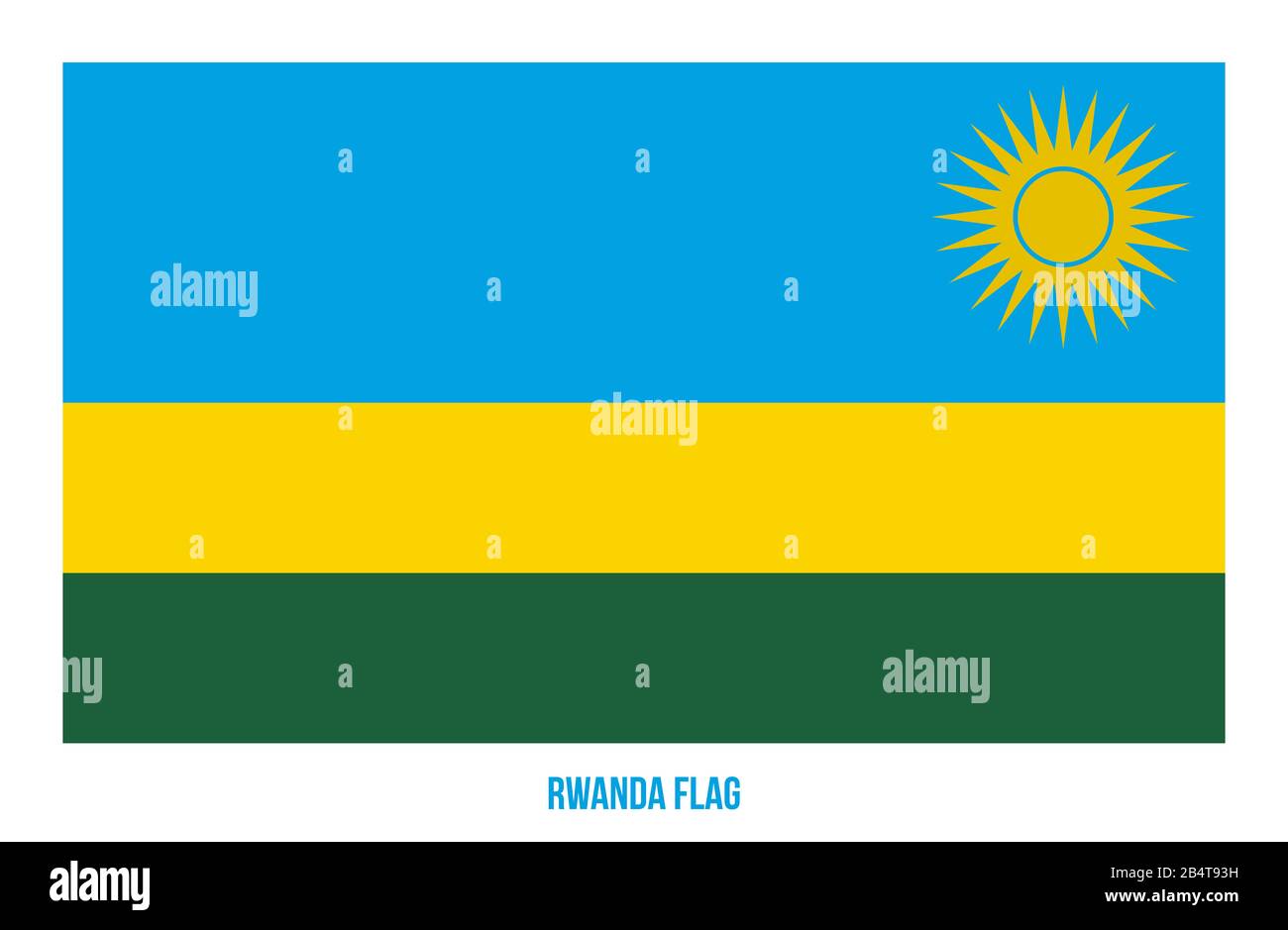 Rwanda Flag Vector Illustration on White Background. Rwanda National ...