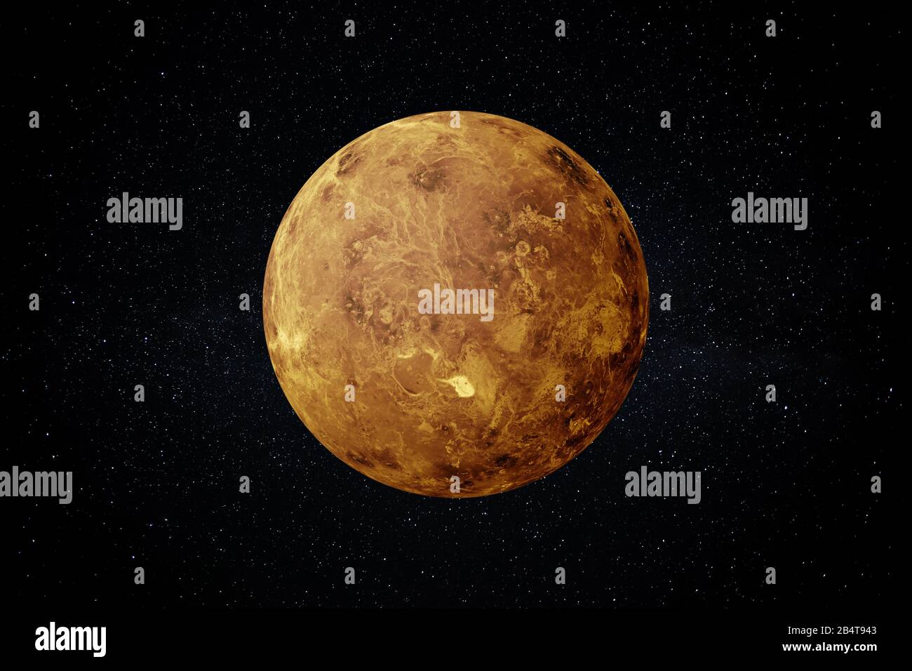 Planet Venus in the Starry Sky of Solar System in Space. This image ...