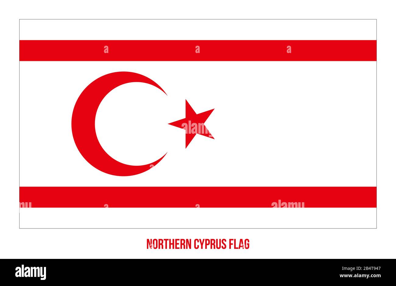 Northern Cyprus Flag Vector Illustration on White Background. Northern ...