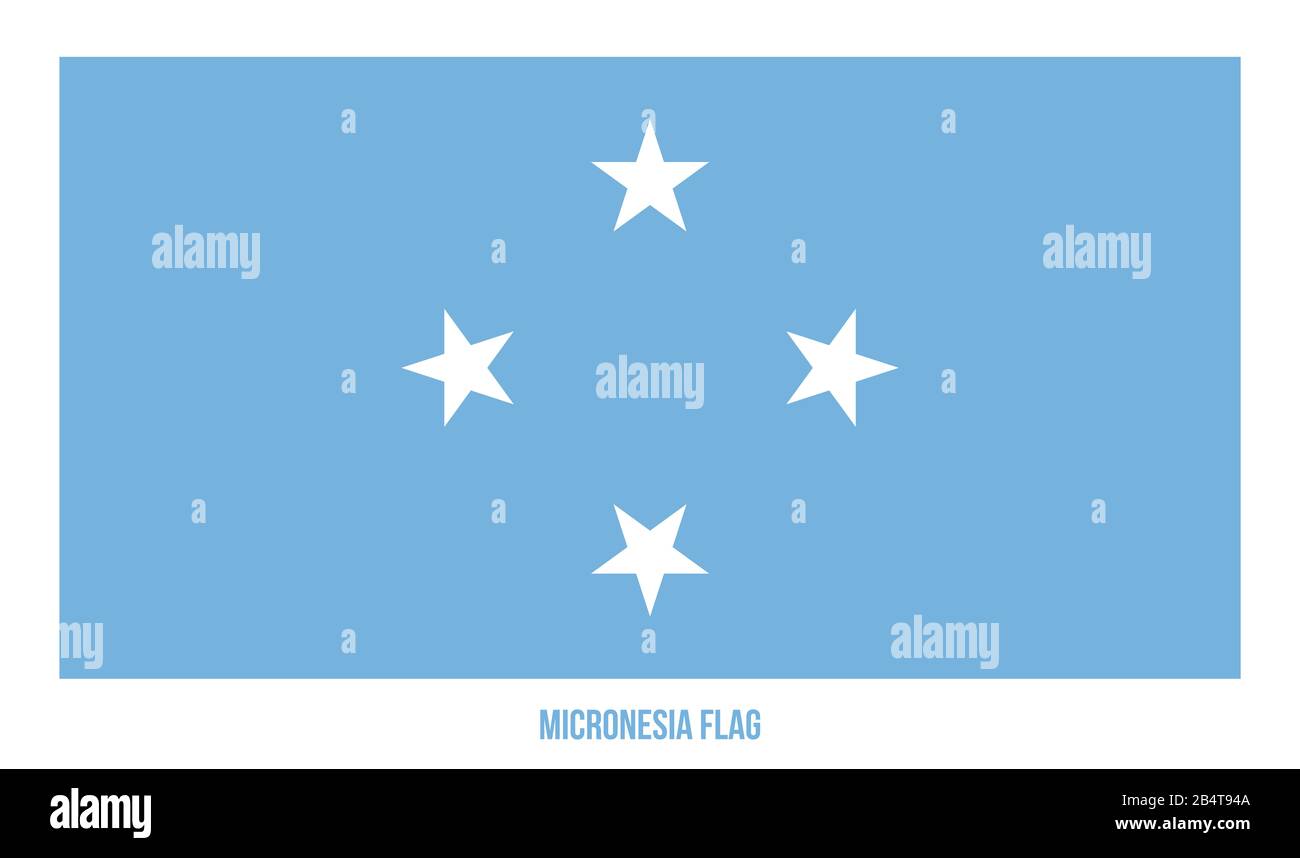 Micronesia Flag Vector Illustration on White Background. Micronesia ...