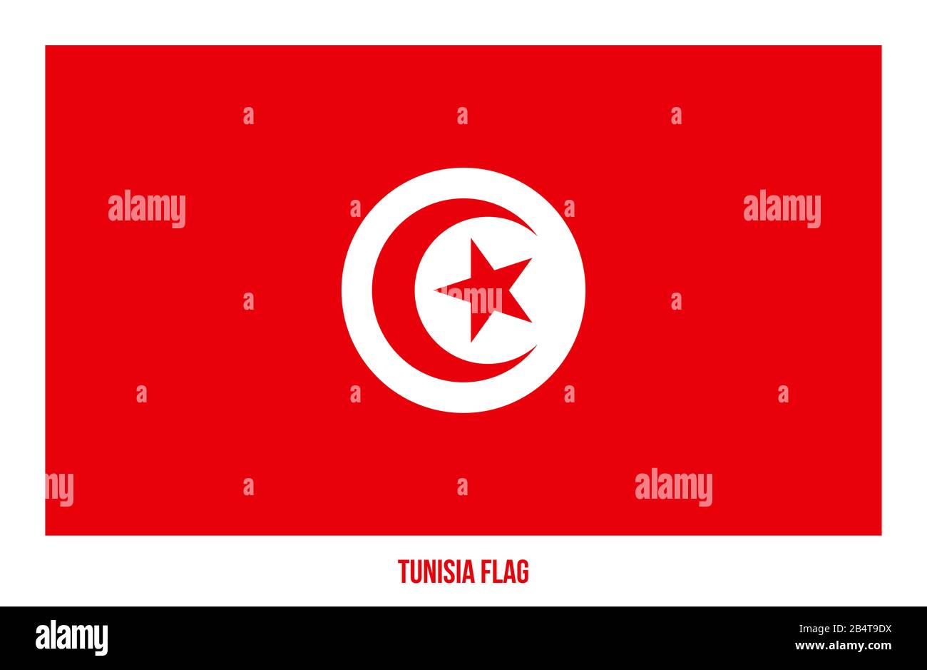 Tunisia Flag Vector Illustration on White Background. Tunisia National ...