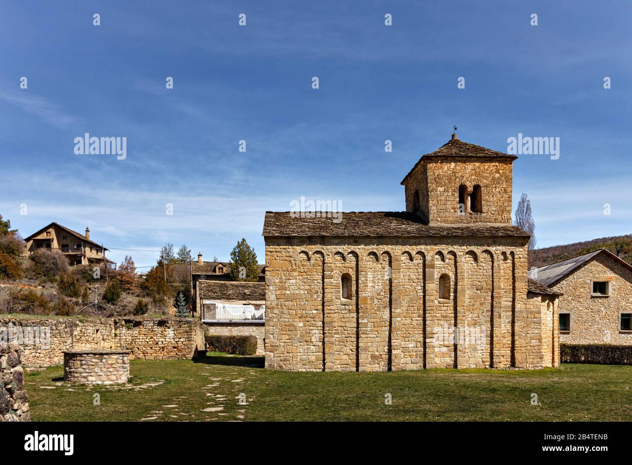 ancient church in a small spanish town Stock Photo - Alamy