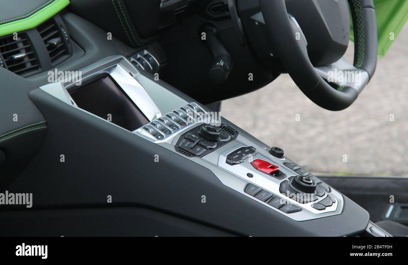 The Central Console of a High Performance Sports Car Stock Photo - Alamy