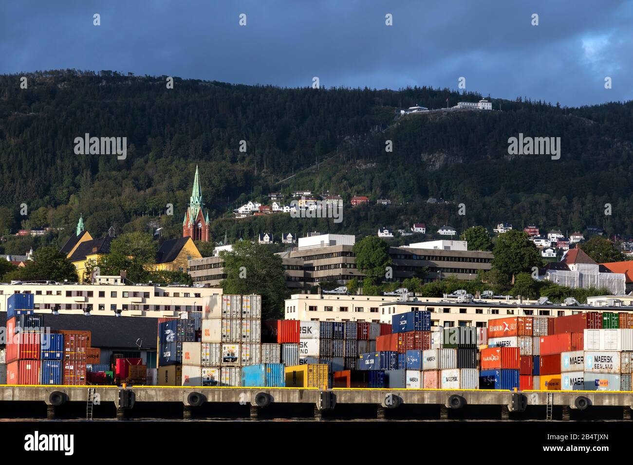 Containers at Frieleneskaien terminal at Damsgaardssundet , in the port ...