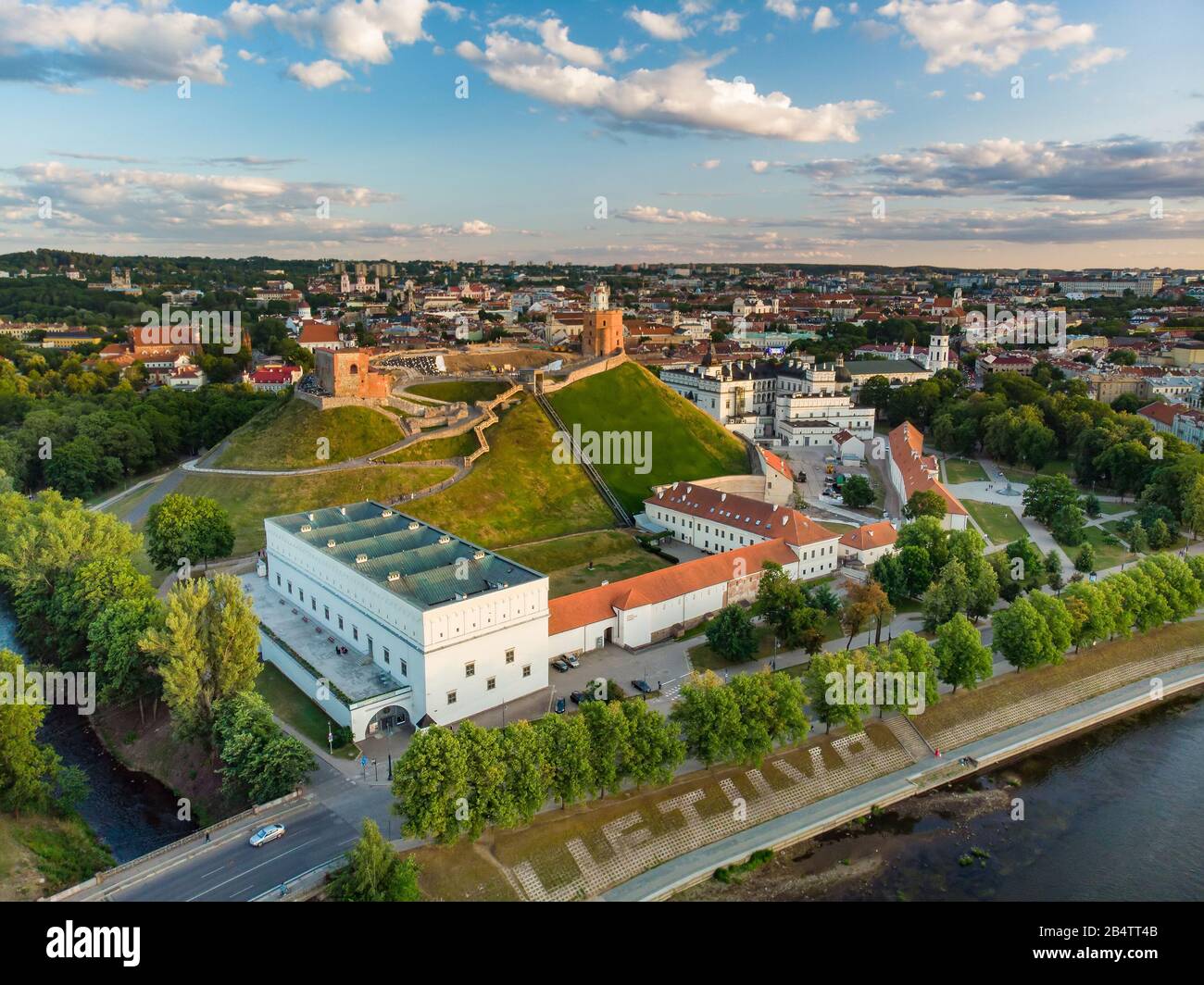 Aerial view of Vilnius Old Town, one of the largest surviving medieval ...