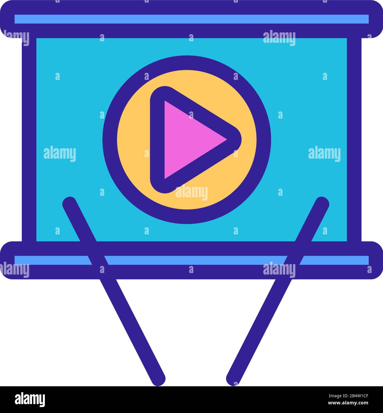 video projector icon vector. Isolated contour symbol illustration Stock ...
