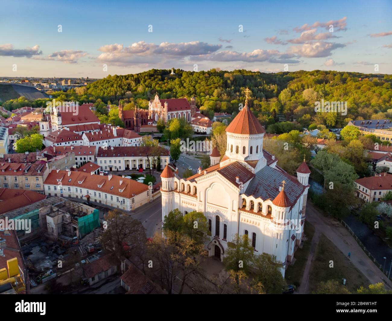 Aerial view of Vilnius Old Town, one of the largest surviving medieval ...