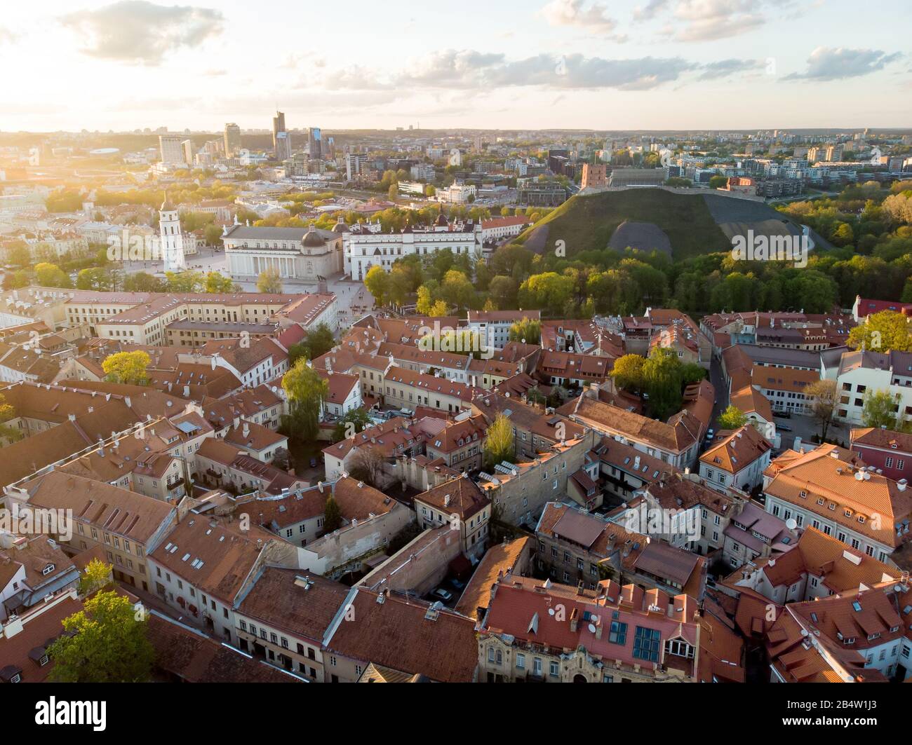 Aerial view of Vilnius Old Town, one of the largest surviving medieval ...