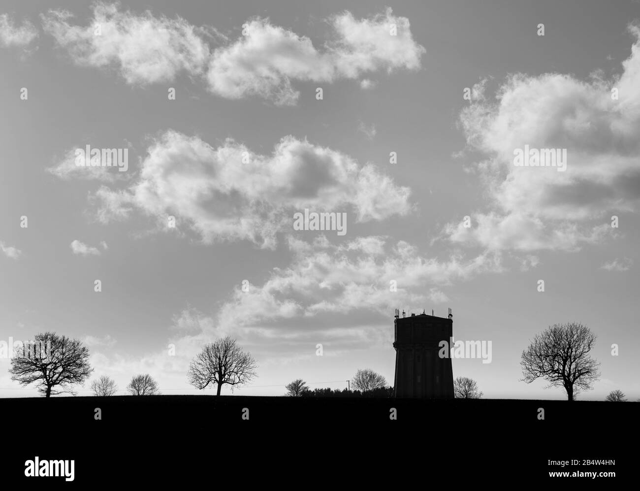 Watertower, Meppershall Bedfordshire, Black and White Landscape Stock ...