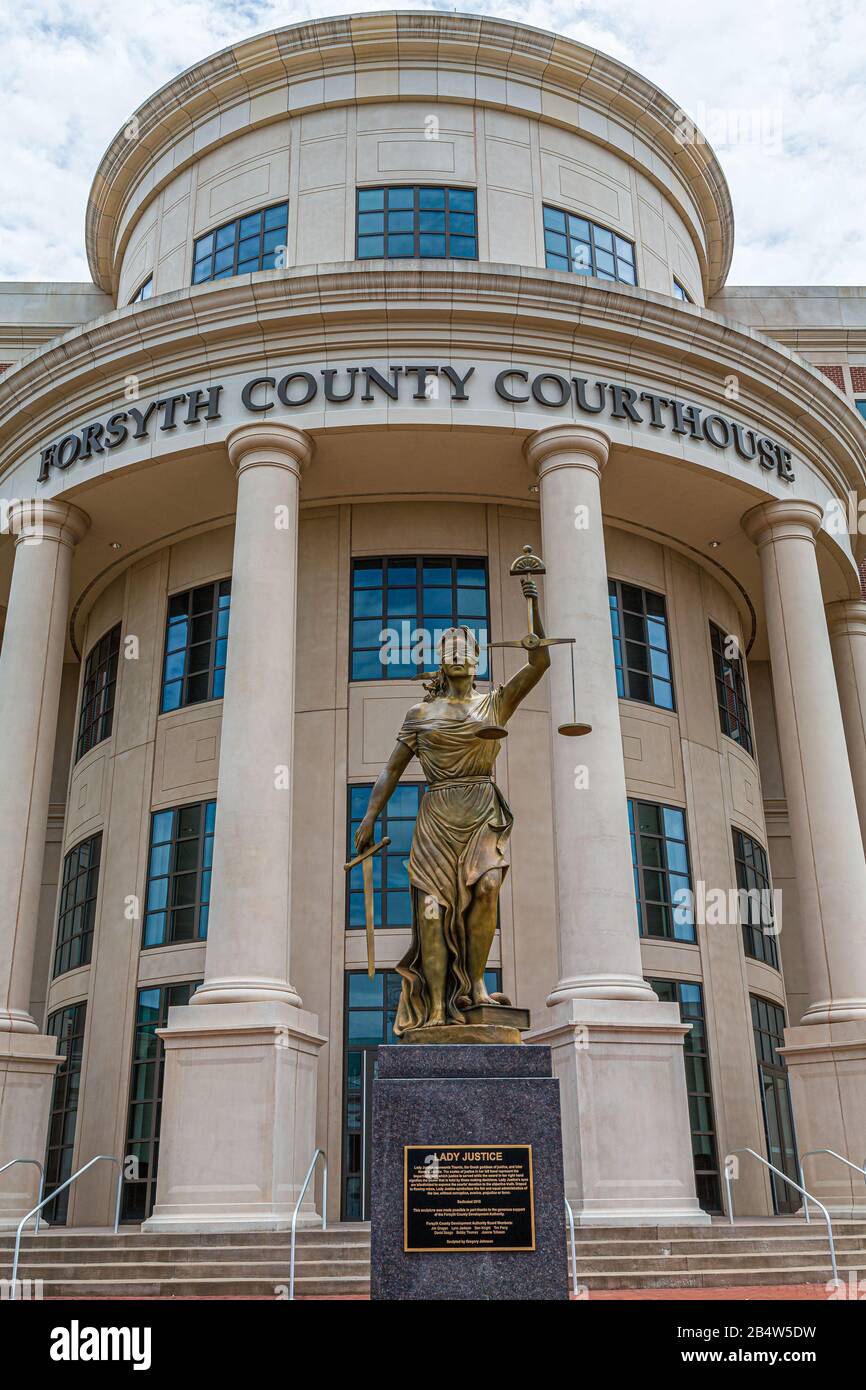 Lady Justice at Forsyth County Courthouse Stock Photo - Alamy