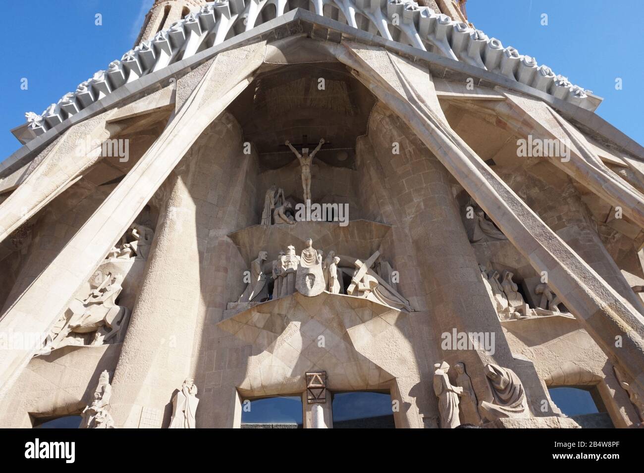 The Passion Facade, Sagrada Familia, Barcelona, Spain Stock Photo - Alamy
