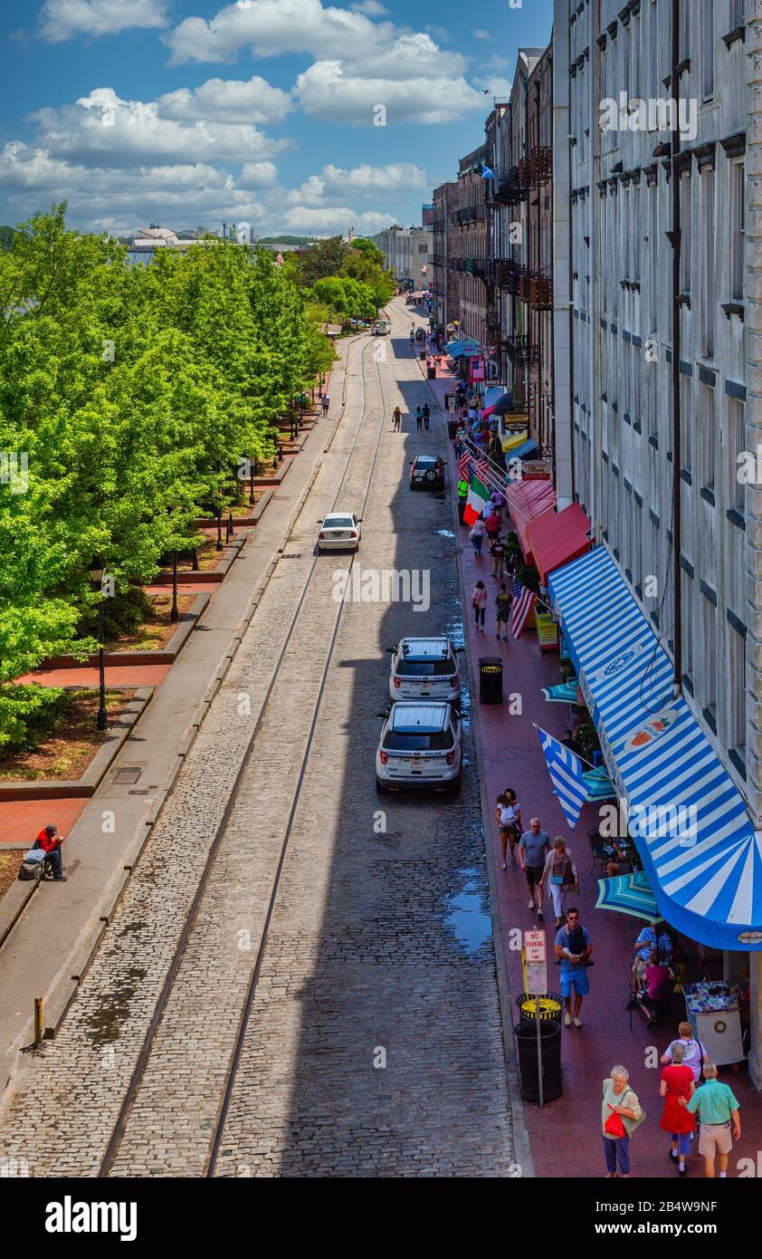 View Down River Street Stock Photo - Alamy
