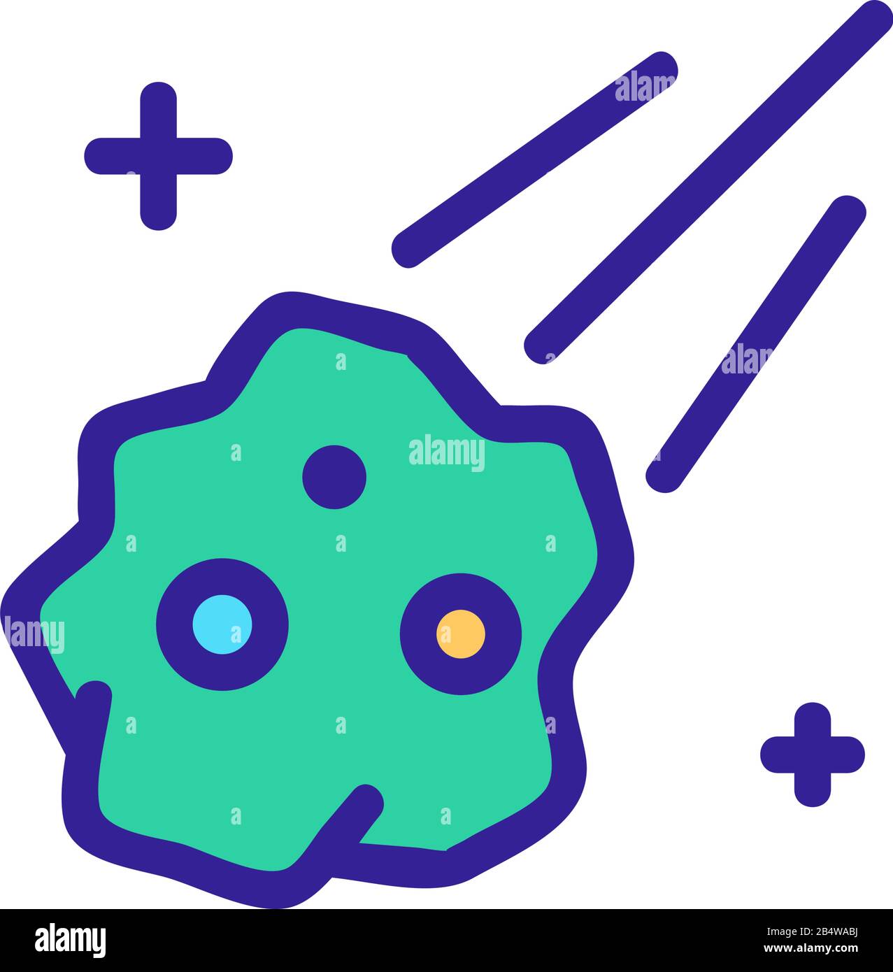 meteorite icon vector. Isolated contour symbol illustration Stock ...