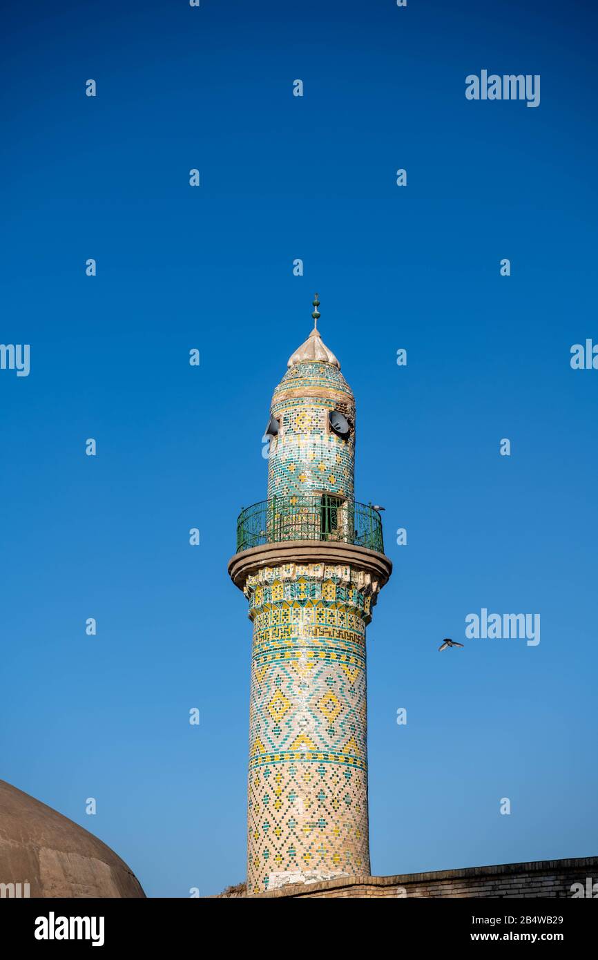 Iraq, Iraqi Kurdistan, Arbil, Erbil. Tower from the grand mosque inside ...