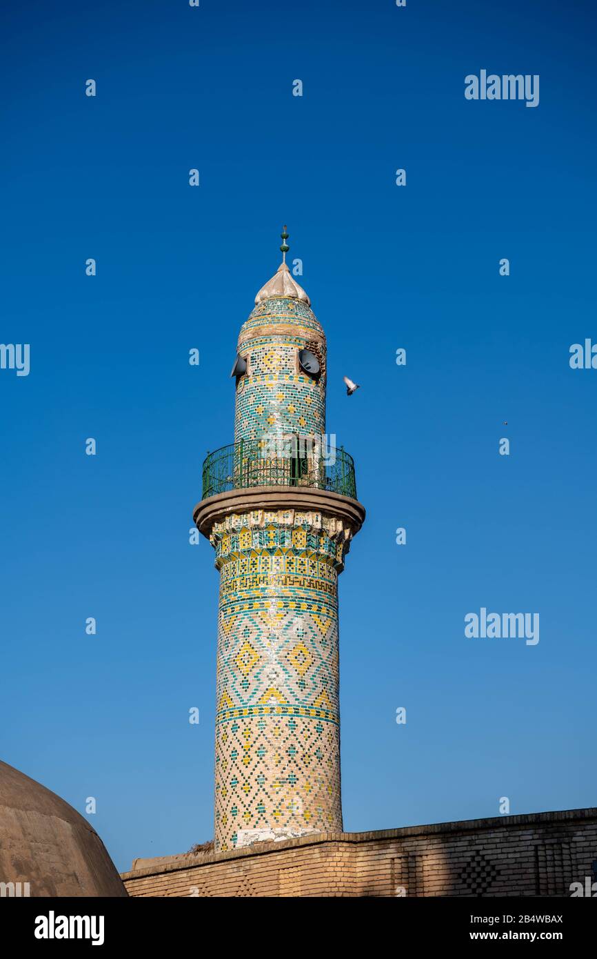 Iraq, Iraqi Kurdistan, Arbil, Erbil. Tower from the grand mosque inside ...
