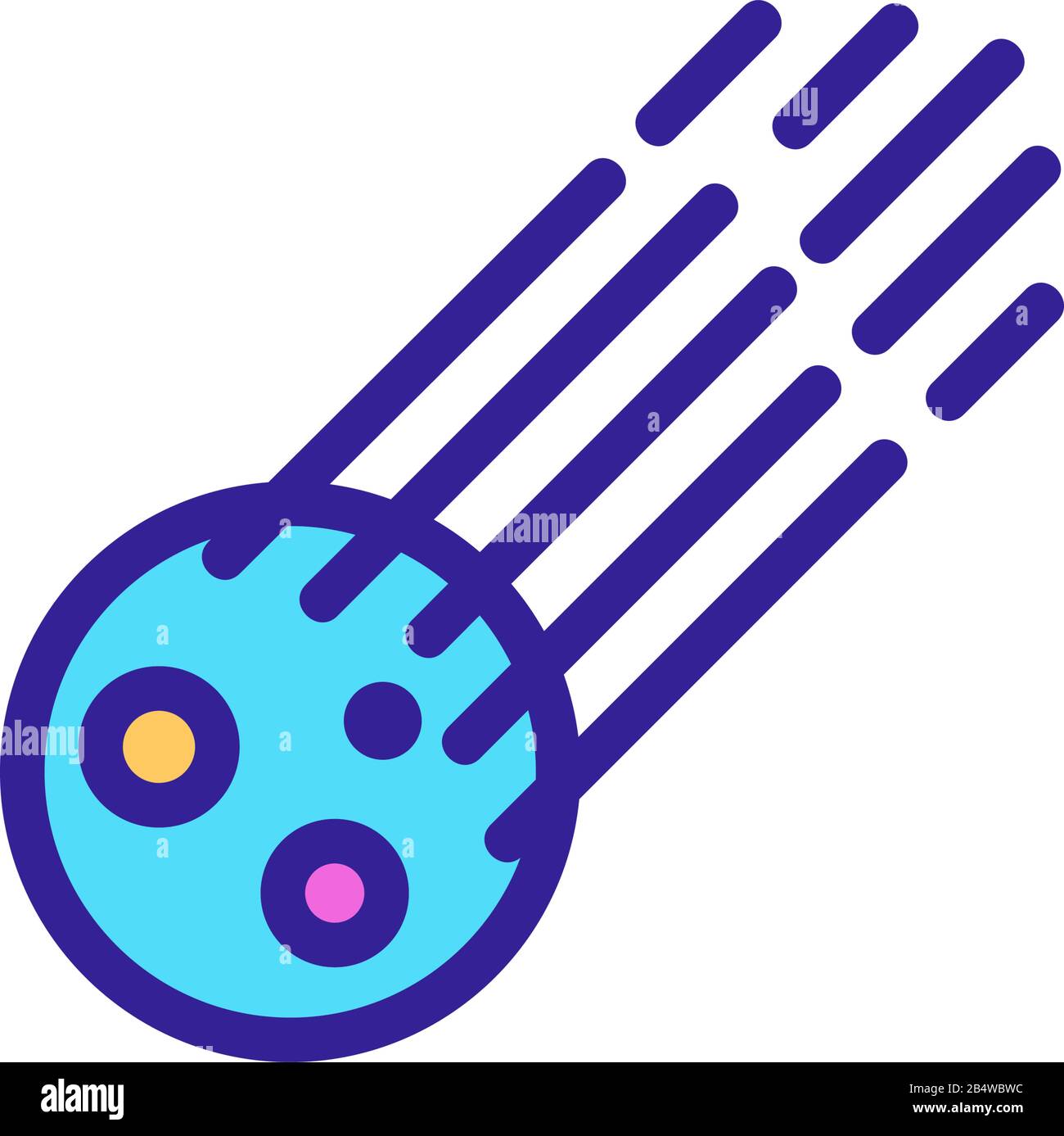 Falling meteorite icon vector. Isolated contour symbol illustration ...