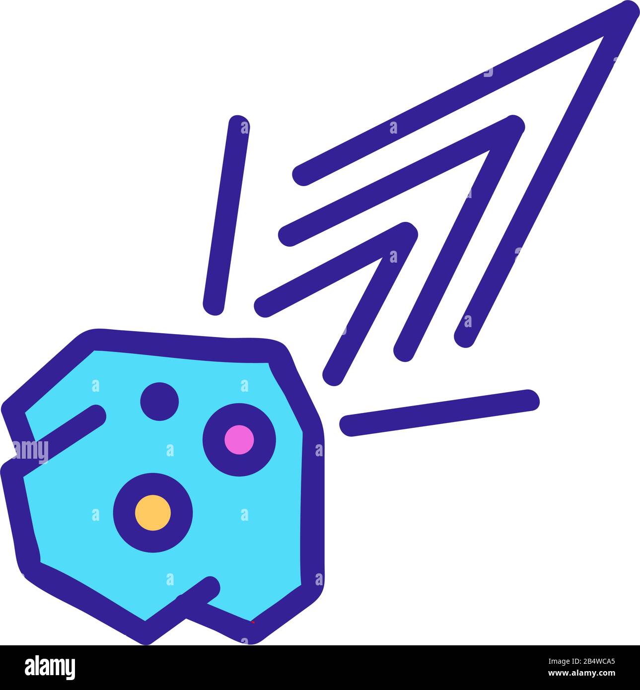 Falling meteorite icon vector. Isolated contour symbol illustration ...
