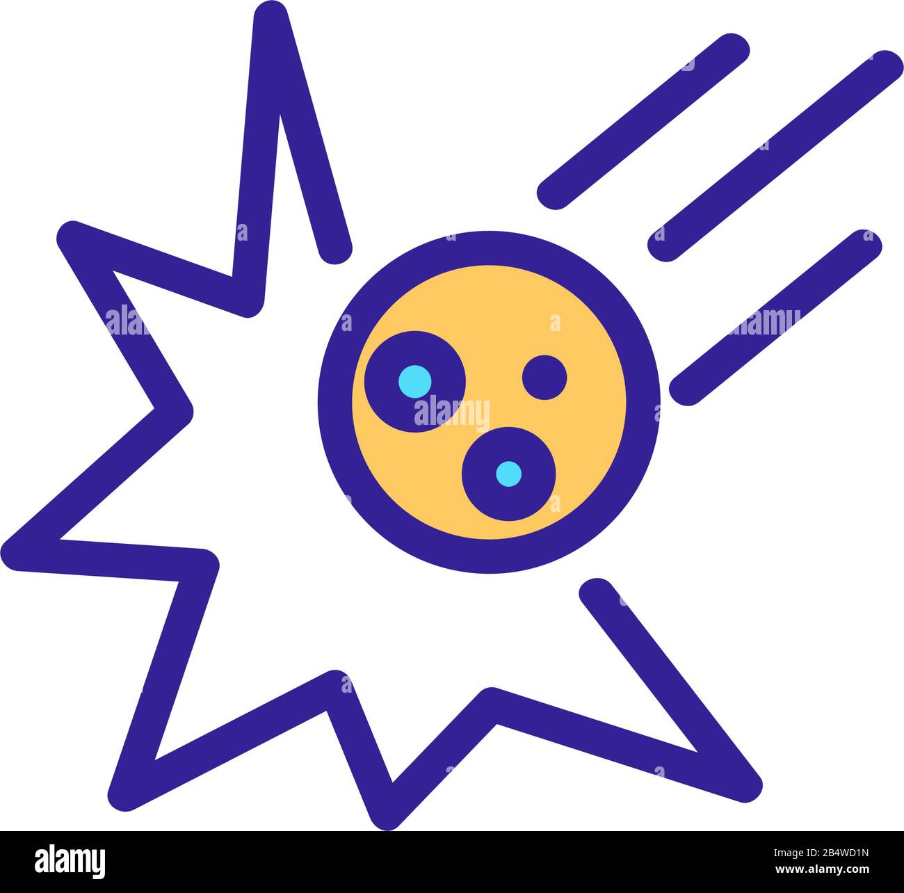 Falling meteorite icon vector. Isolated contour symbol illustration ... Falling meteorite icon vector. Isolated contour symbol illustration ...