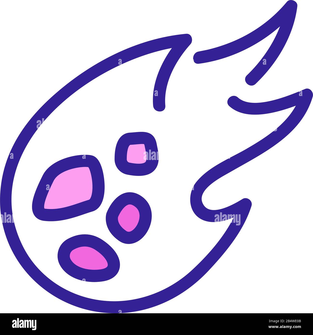 Space meteorite icon vector. Isolated contour symbol illustration Stock ...